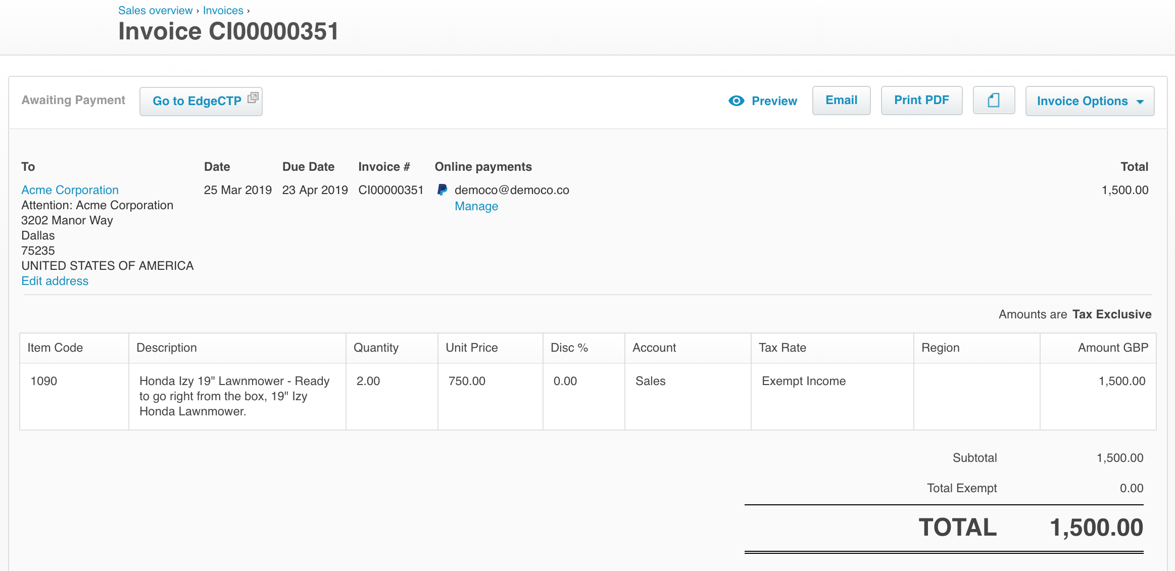 How To Create An Invoice In EdgeCTP And Send To Xero EdgeCTP